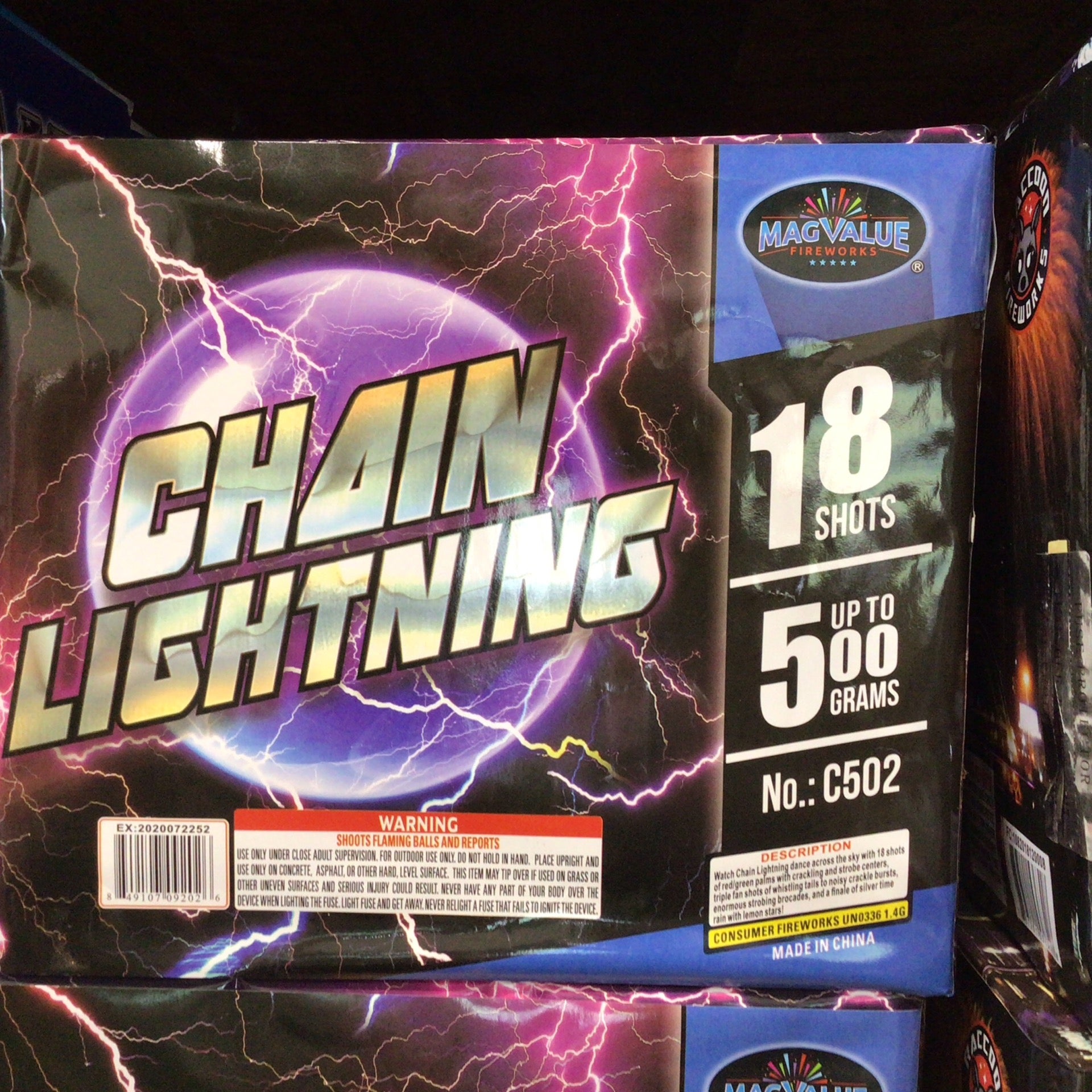 Chain lightening | KG Fireworks Warehouse - South Range, Wisconsin