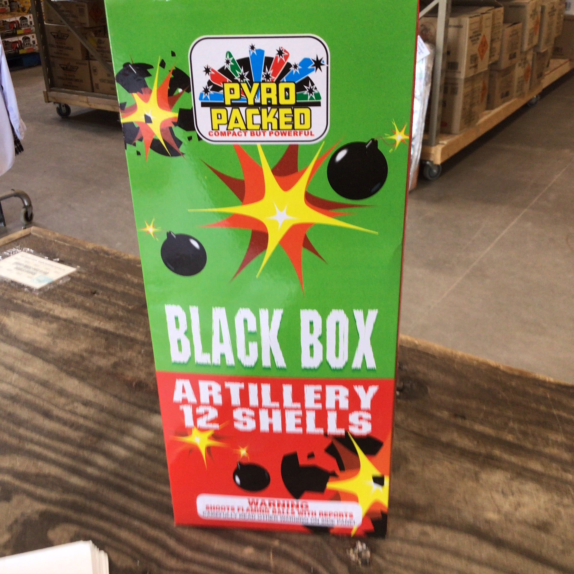 Black box artillery shells 12 | KG Fireworks Warehouse - South Range, Wisconsin