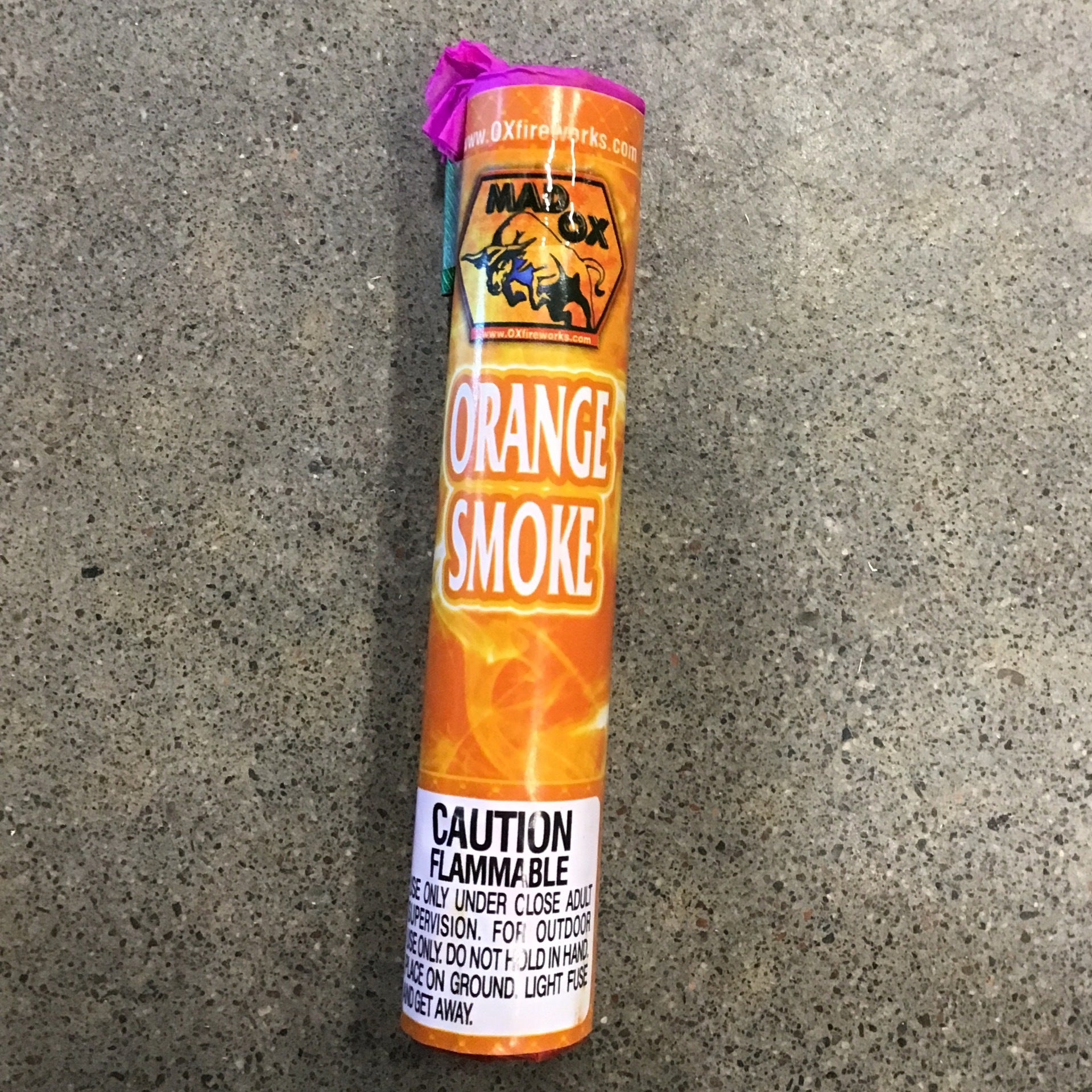 Orange smoke | KG Fireworks Warehouse - South Range, Wisconsin