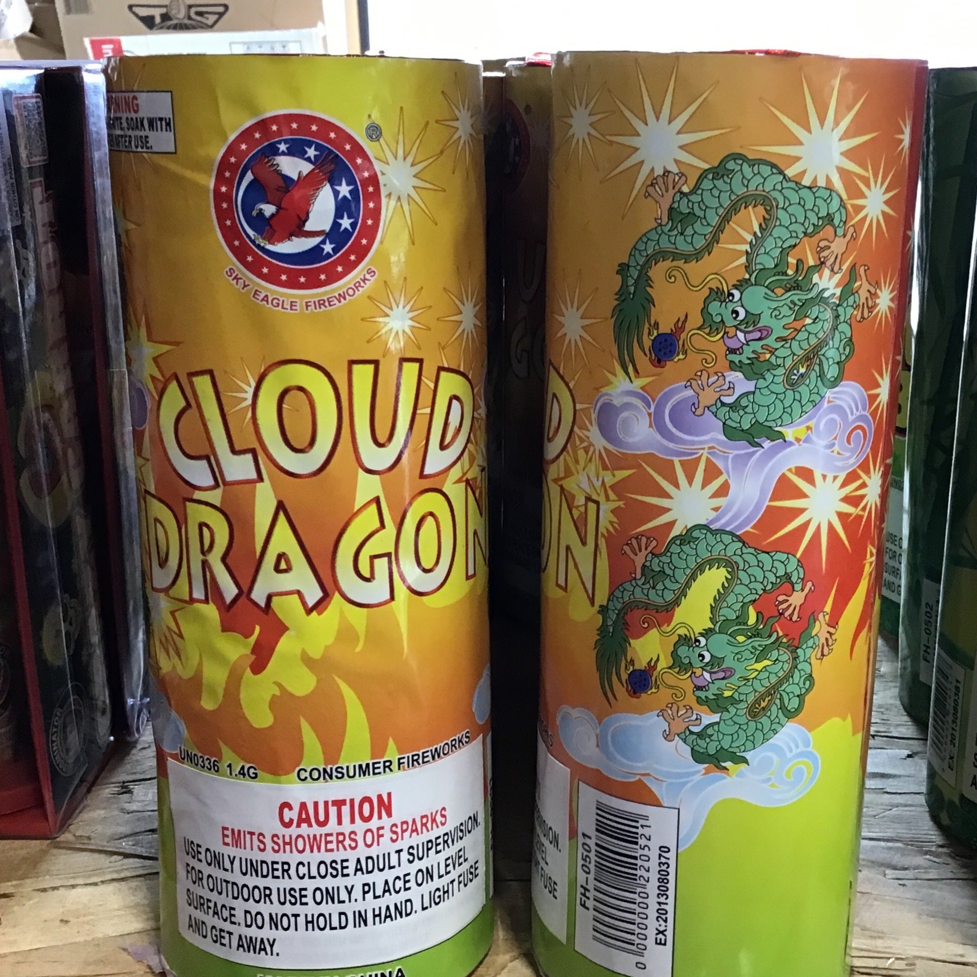 Cloud dragon fountain | KG Fireworks Warehouse - South Range, Wisconsin