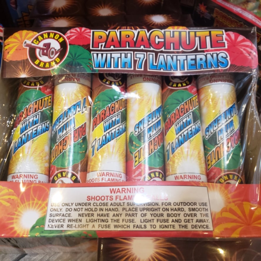 Parachute with 7 lanterns | KG Fireworks Warehouse - South Range, Wisconsin